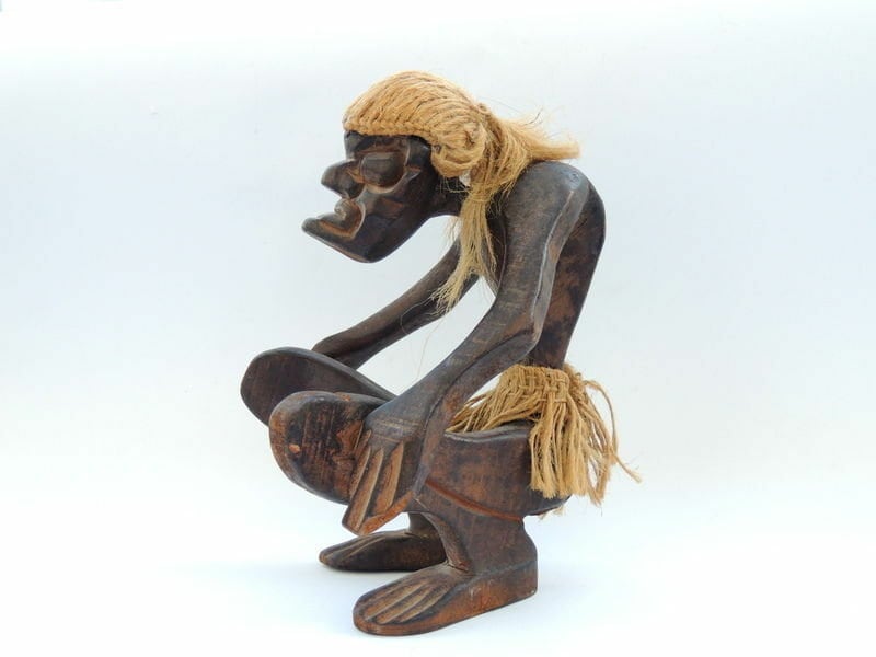 African Tarzan Primitive Vintage Hand Carved Wooden Decorative Figure ...