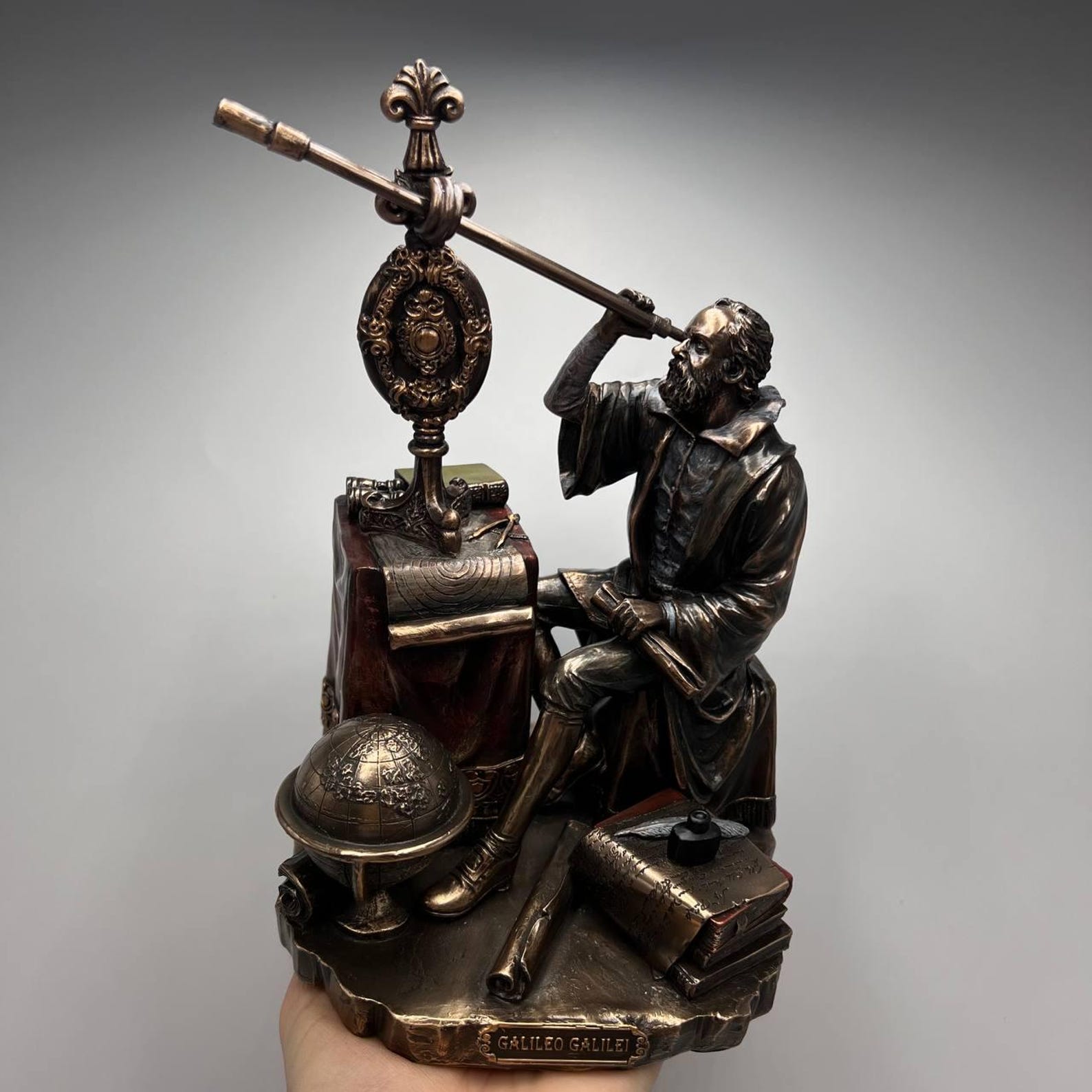 Galileo Statue: Bronze Polystone Sculpture Figure, Italian Home Decor ...