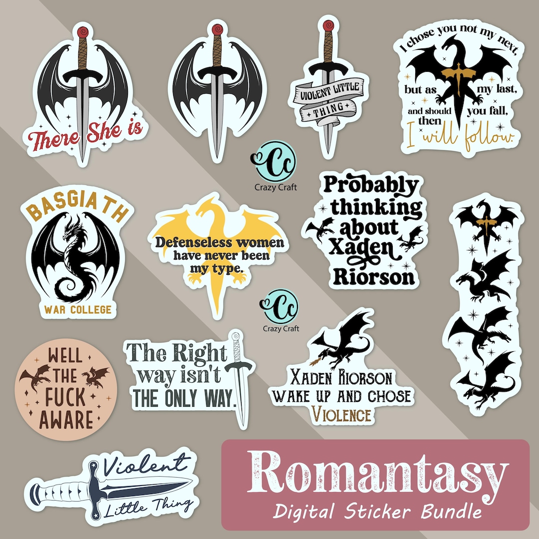 Fourth Wing Stickers Png, Empyrean Stickers, Iron Flame Stickers ...