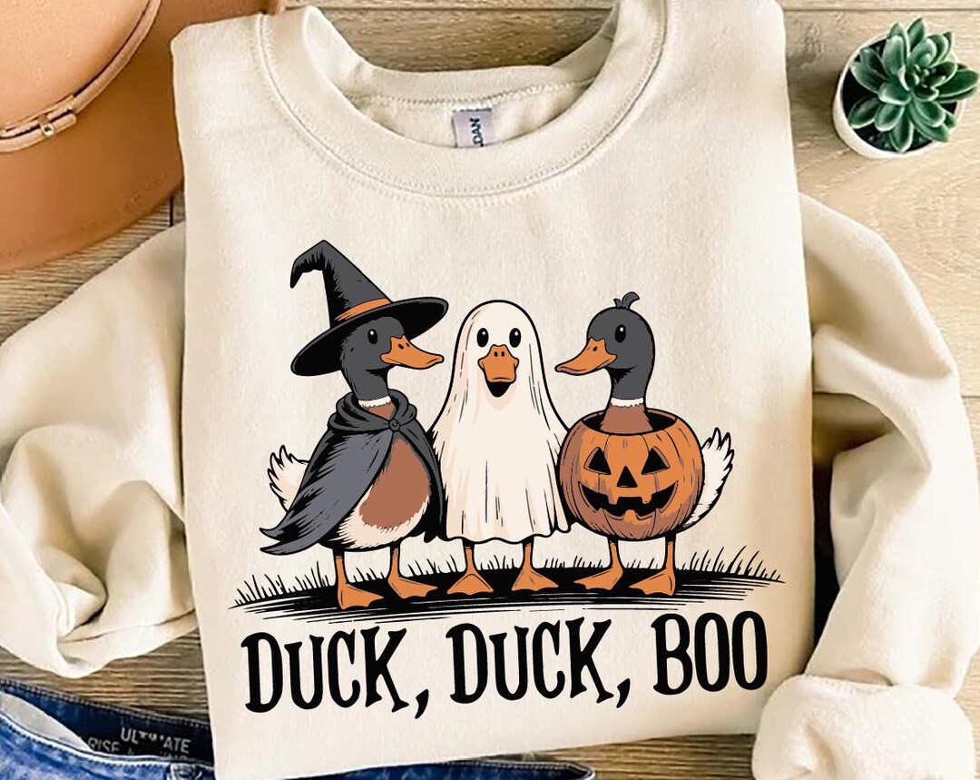 Duck Duck Boo Png Svg, Funny Duck Duck Boo PNG, Spooky Pumpkin ...