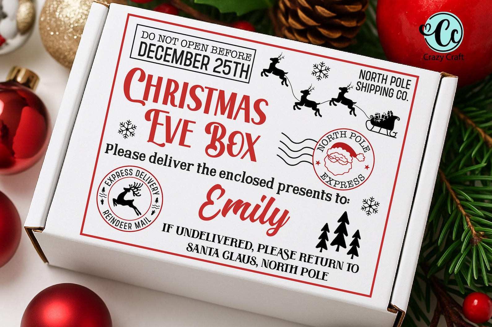 Christmas Eve Box SVG PNG Bundle, Christmas Box SVG, Christmas Eve Box ...