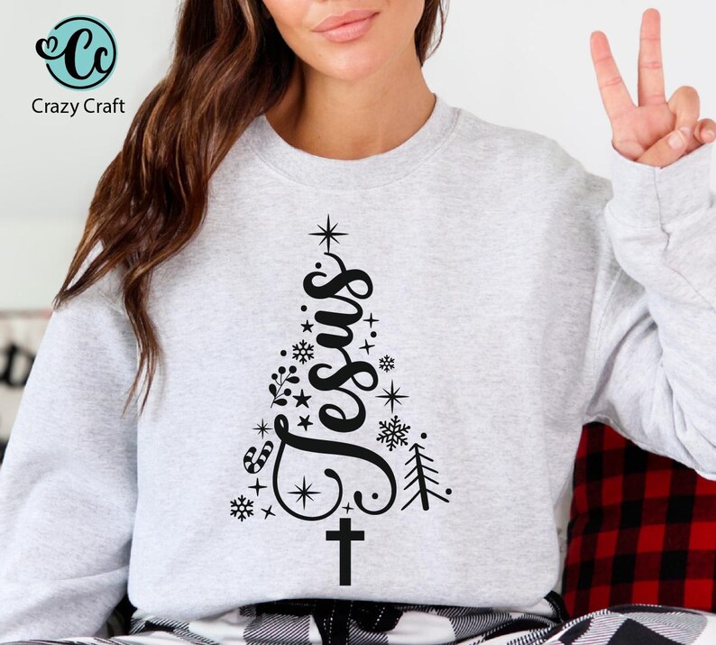 Jesus SVG PNG, Christian Christmas Shirt Png, Jesus Christmas Tree Svg ...