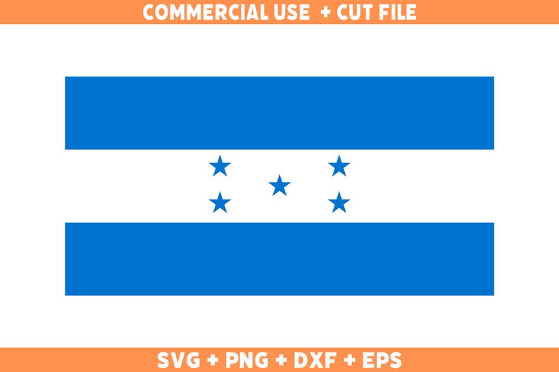 Honduras Flag SVG Original Colors, Honduras Flag Png, Commercial Use ...
