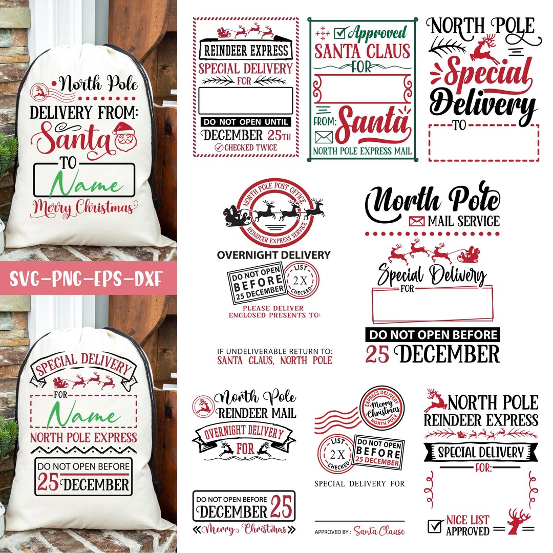 Santa Sack Svg Bundle, Christmas Santa Sack Svg, Christmas Express Svg ...