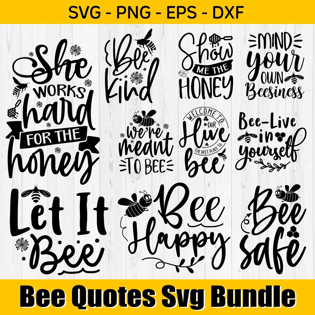 Bee SVG Bundle, Bee Quotes Svg Bundle, Honeycomb Svg, Bee Clipart ...