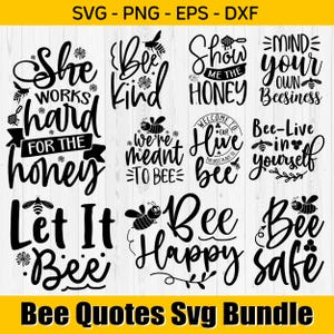 Bee SVG Bundle, Bee Quotes Svg Bundle, Honeycomb Svg, Bee Clipart ...