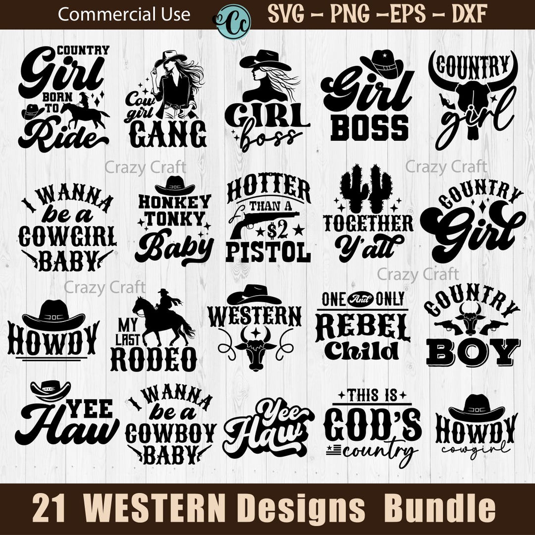 Cowboy Western Bundle, Western SVG Bundle, Cowgirl Svg Bundle, Farm ...