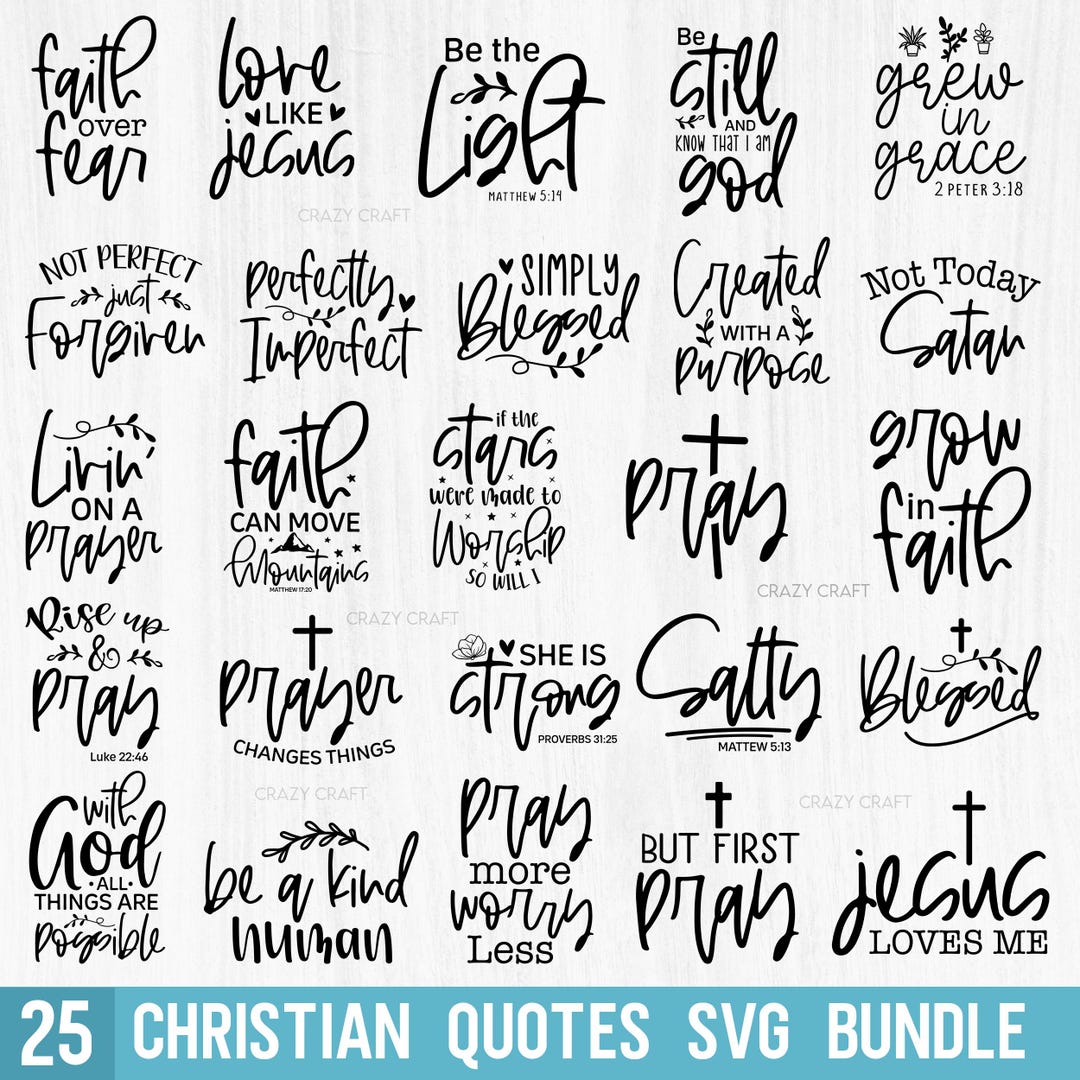 25 Christian SVG Bundle, Faith SVG Bundle, Christian SVG Bundle, Bible ...