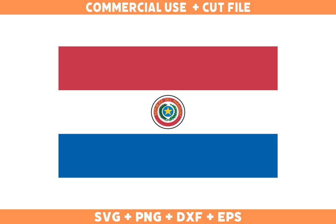 Paraguay Flag SVG Original Colors, Paraguay Flag Png, Commercial Use ...