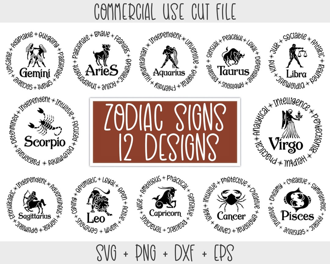 Zodiac Signs Svg Bundle Horoscope Svg Bundle Zodiac Signs Clipart Png