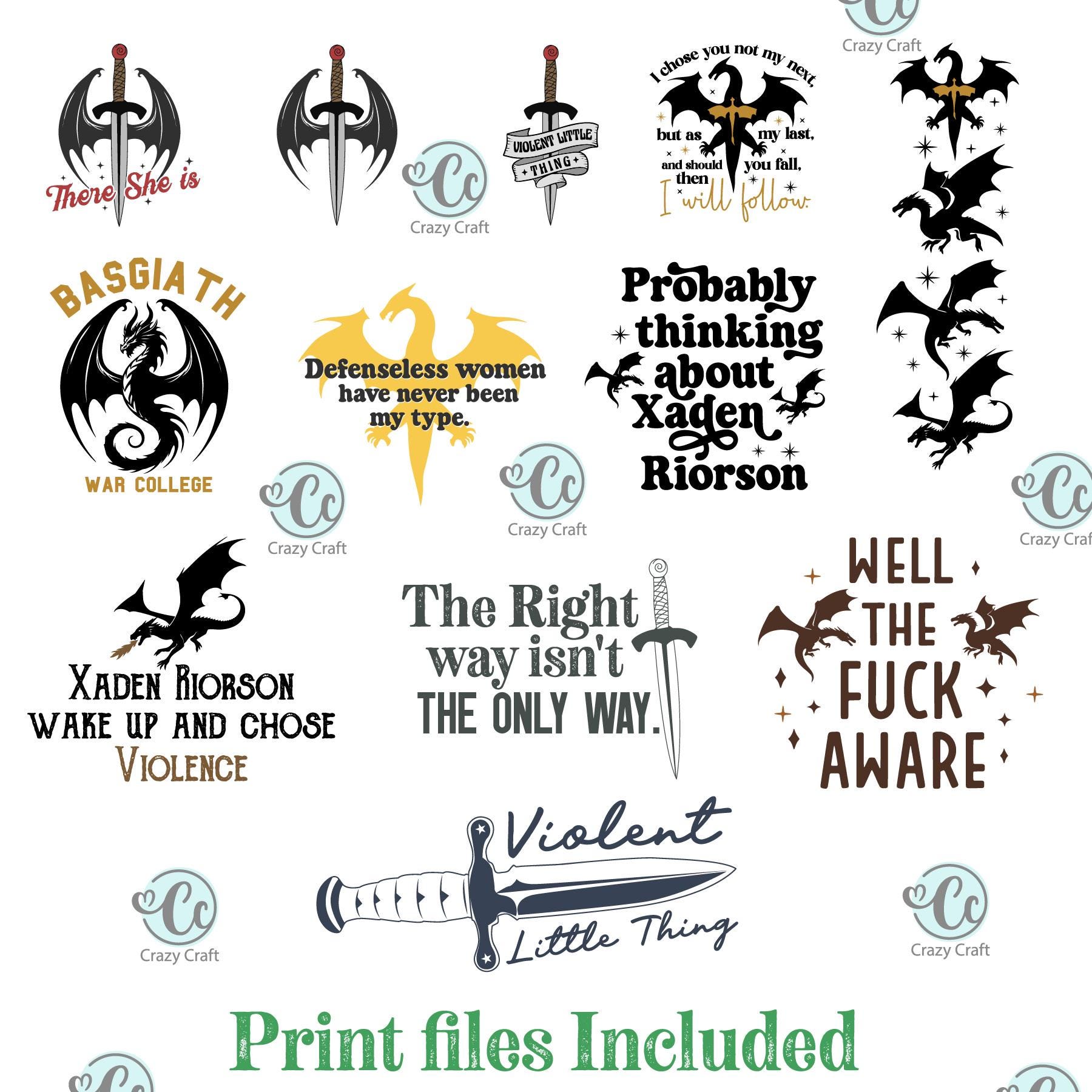 Fourth Wing Stickers Png, Empyrean Stickers, Iron Flame Stickers ...