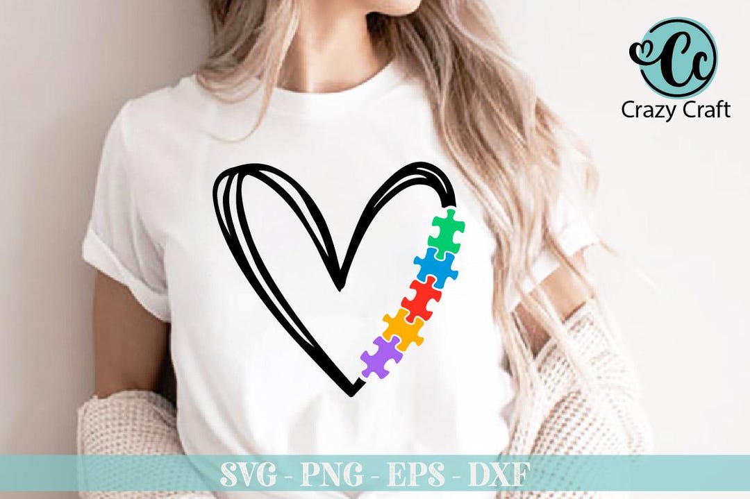Heart Svg, Puzzle Pieces Hart, Autism Awareness Svg, Autism Svg, Autism ...