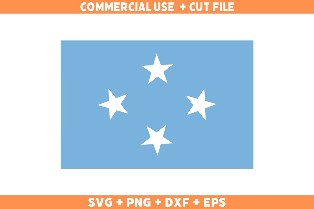 Micronesia Flag SVG Original Colors, Micronesia Flag Png, Commercial ...