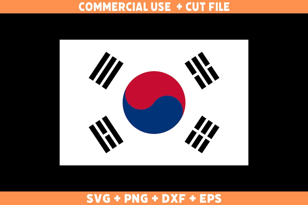 South Korea Flag SVG Original Colors, South Korea Flag Png Commercial ...