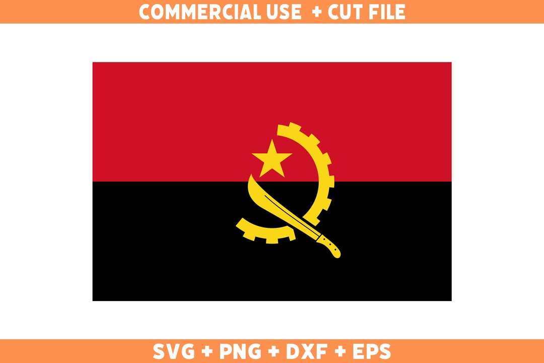 Angola Flag SVG Original Colors, Angola Flag Png, Commercial Use for ...
