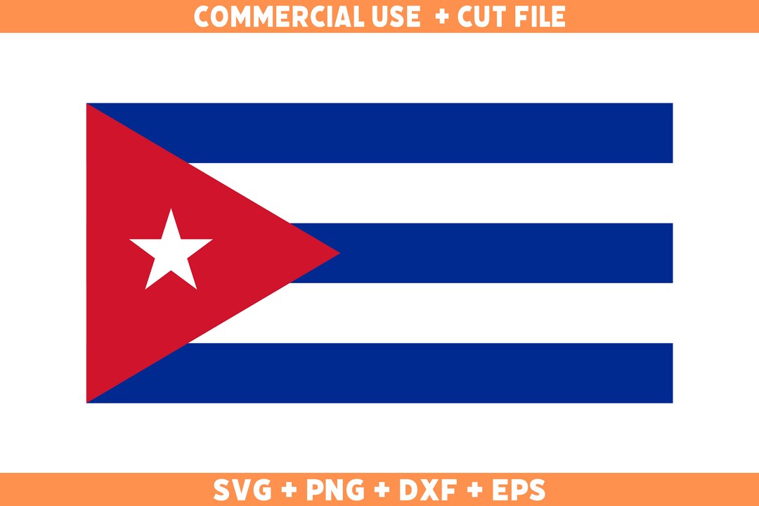 Cuba Flag SVG Original Colors, Cuba Flag Png, Commercial Use for Print ...