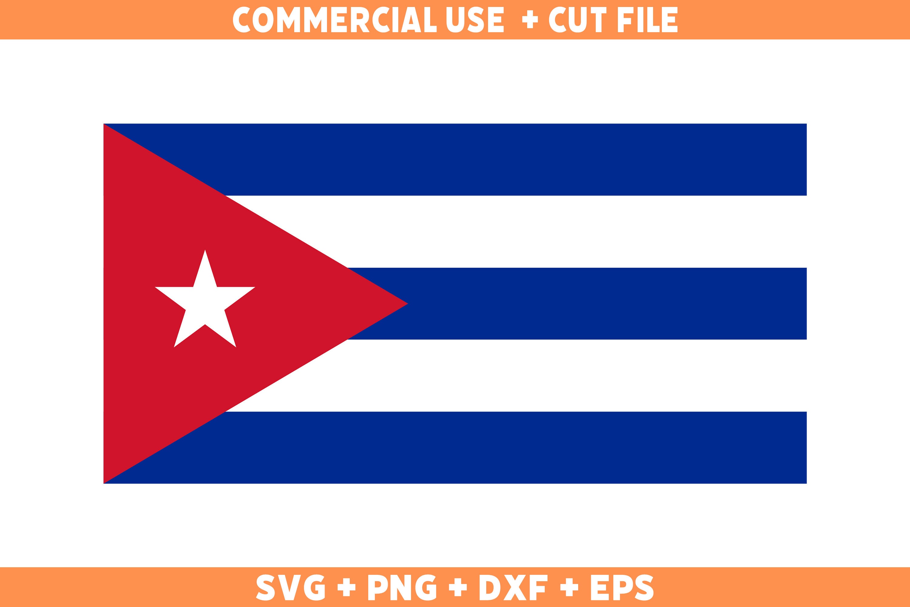 Cuba Flag SVG Original Colors Cuba Flag Png Commercial Use - Etsy