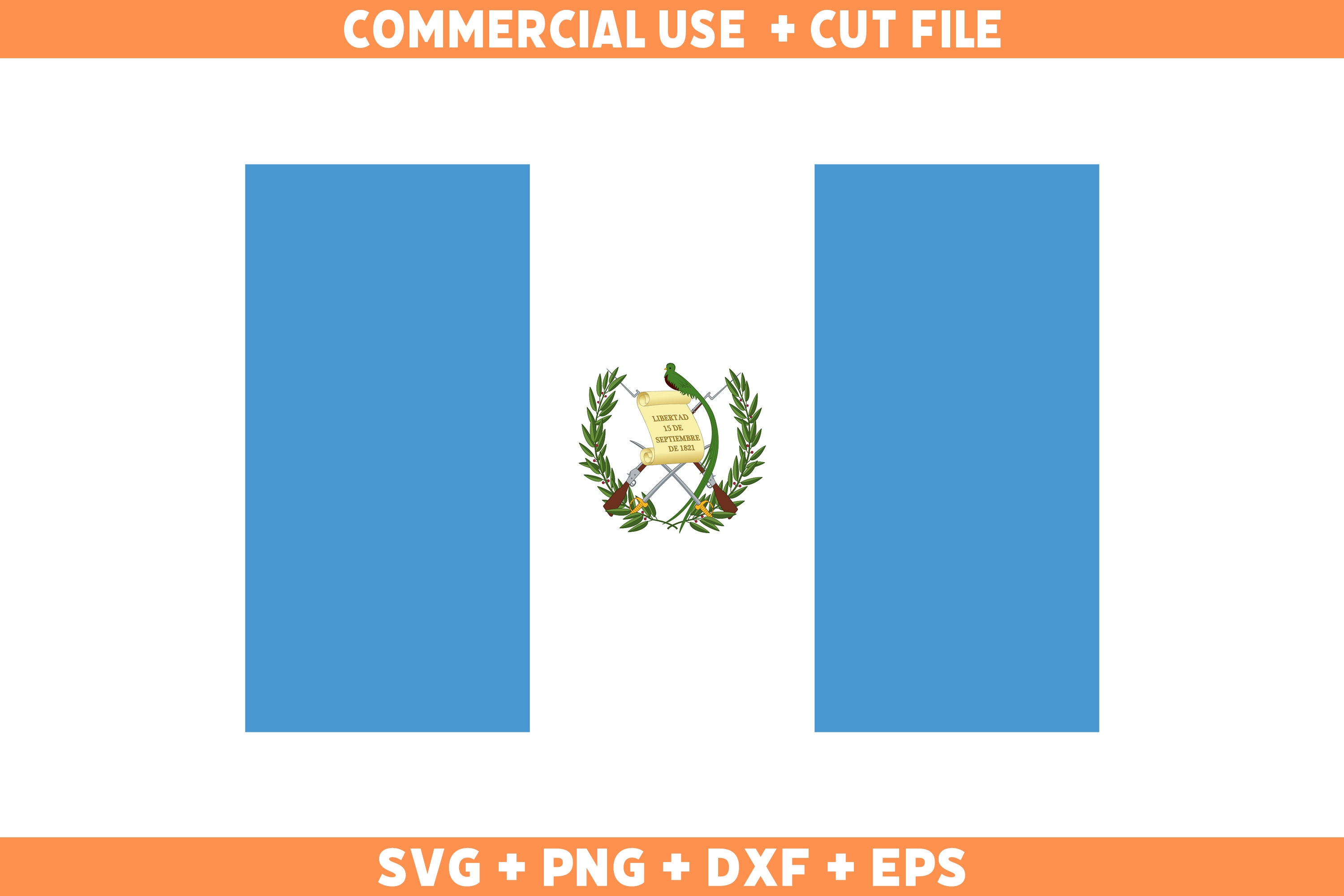 Guatemala Flag SVG Original Colors, Guatemala Flag Png, Commercial Use ...