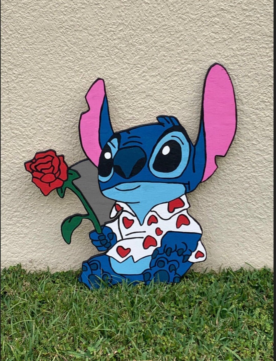 Valentines Day Stitch Yard Sign/yard Art/yard - Etsy