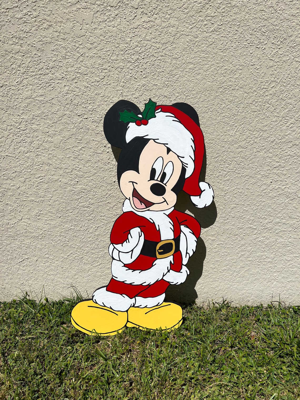 Santa Mickey Mouse Yard Sign/yard Art/yard Decor/christmas - Etsy