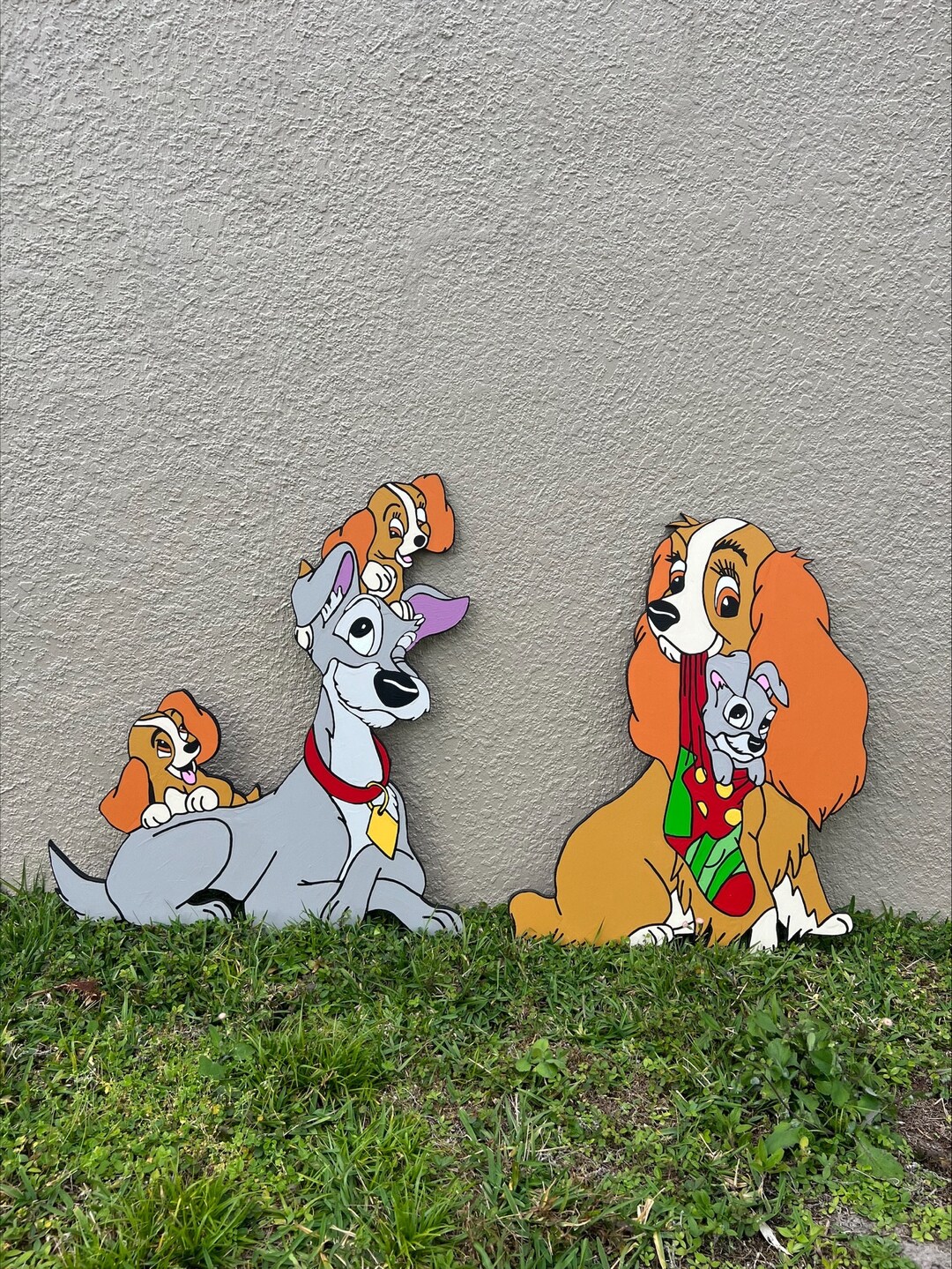 Lady and the Tramp Yard Sign/christmas Yard Art/dog Yard Art - Etsy