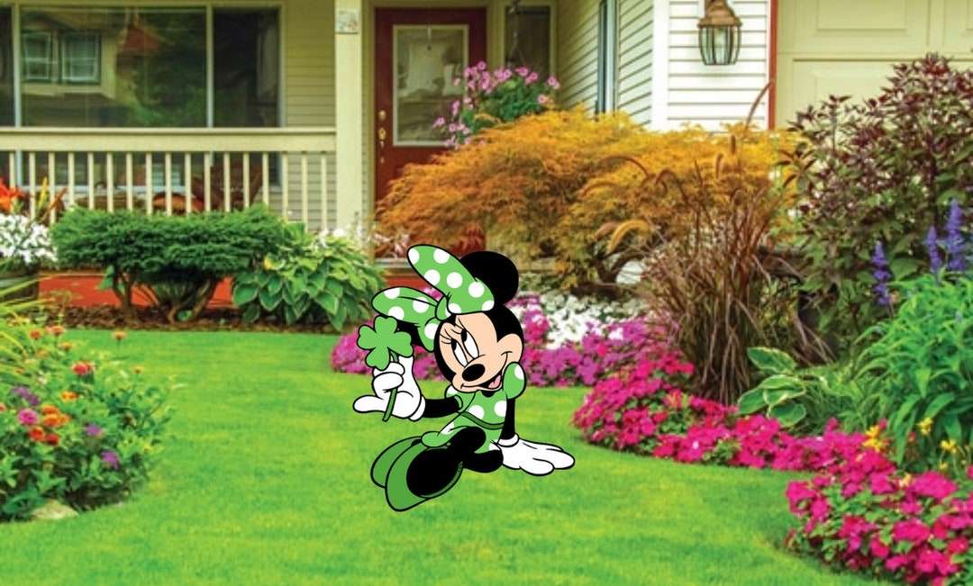 St. Patrick's Day Minnie Mouse Yard Sign/yard Art/yard Decor/st Patrick ...