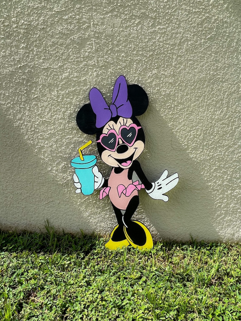 Minnie Mouse Summer Yard Sign/yard Art/wooden Art/minnie Mouse Art ...