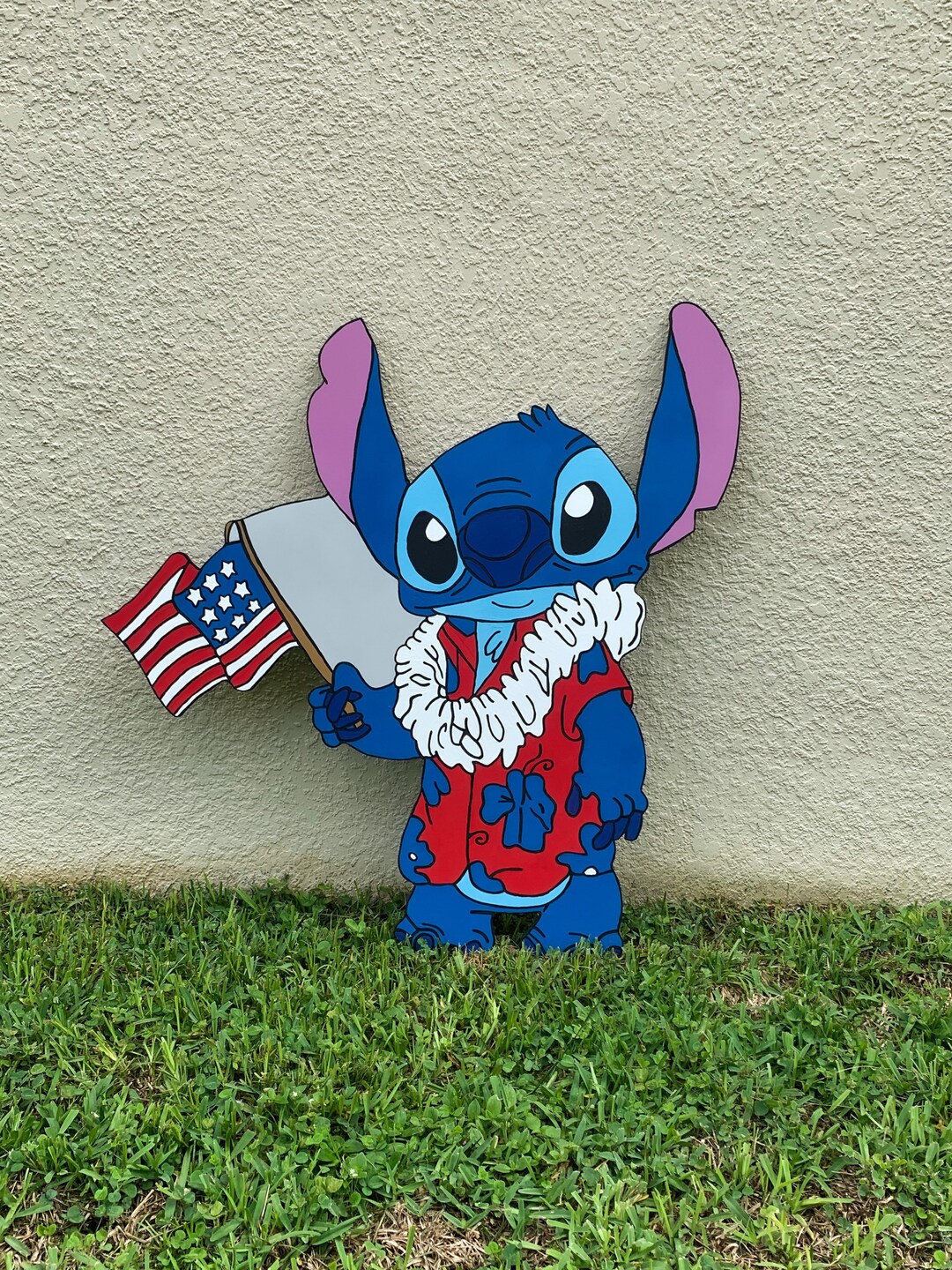 4th of July Stitch Yard Sign/wooden Yard Art/stitch Yard Art - Etsy
