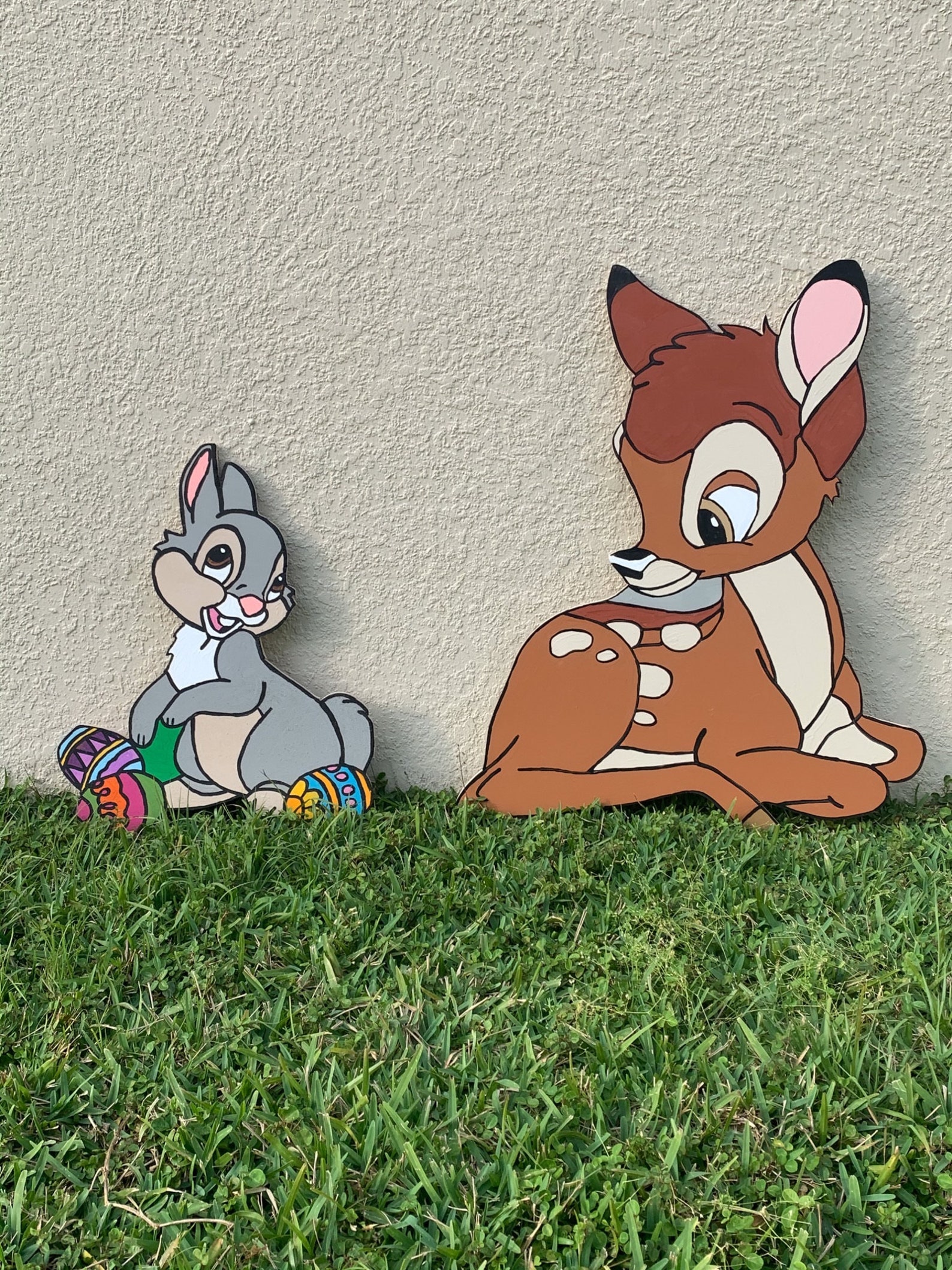 Easter/christmas Bambi and Thumper Yard Sign/easter Yard Art/bambi Yard ...