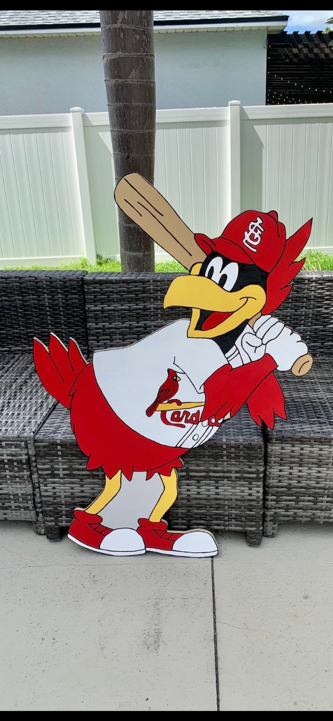 Cardinal's Mascot Yard Sign/white or Blue - Etsy