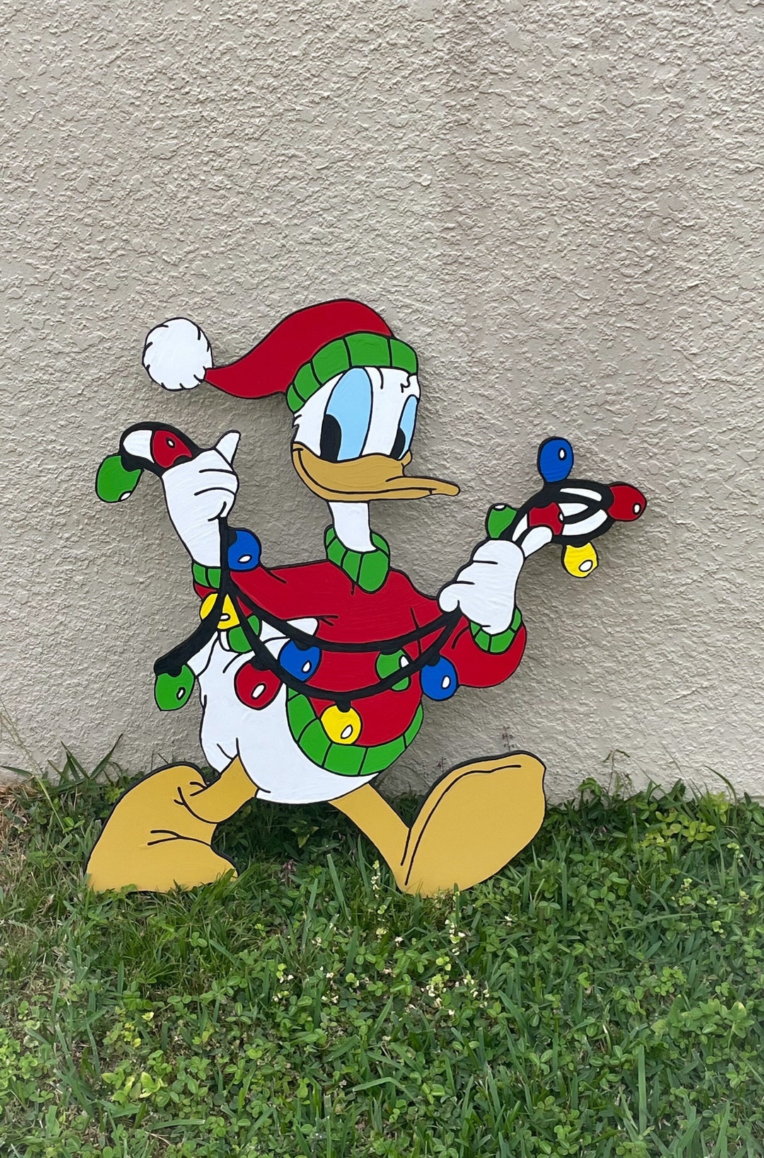 Christmas Donald Duck Yard Sign/yard Art/wooden Art/donald Yard Art ...