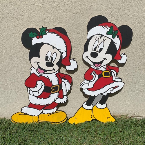Halloween Mickey And Minnie Mouse Yard Sign Yard Art Yard Etsy