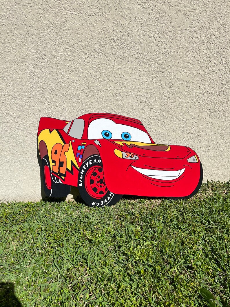 Cars Lightning Mcqueen Yard Sign/yard Sign/yard Art/yard - Etsy