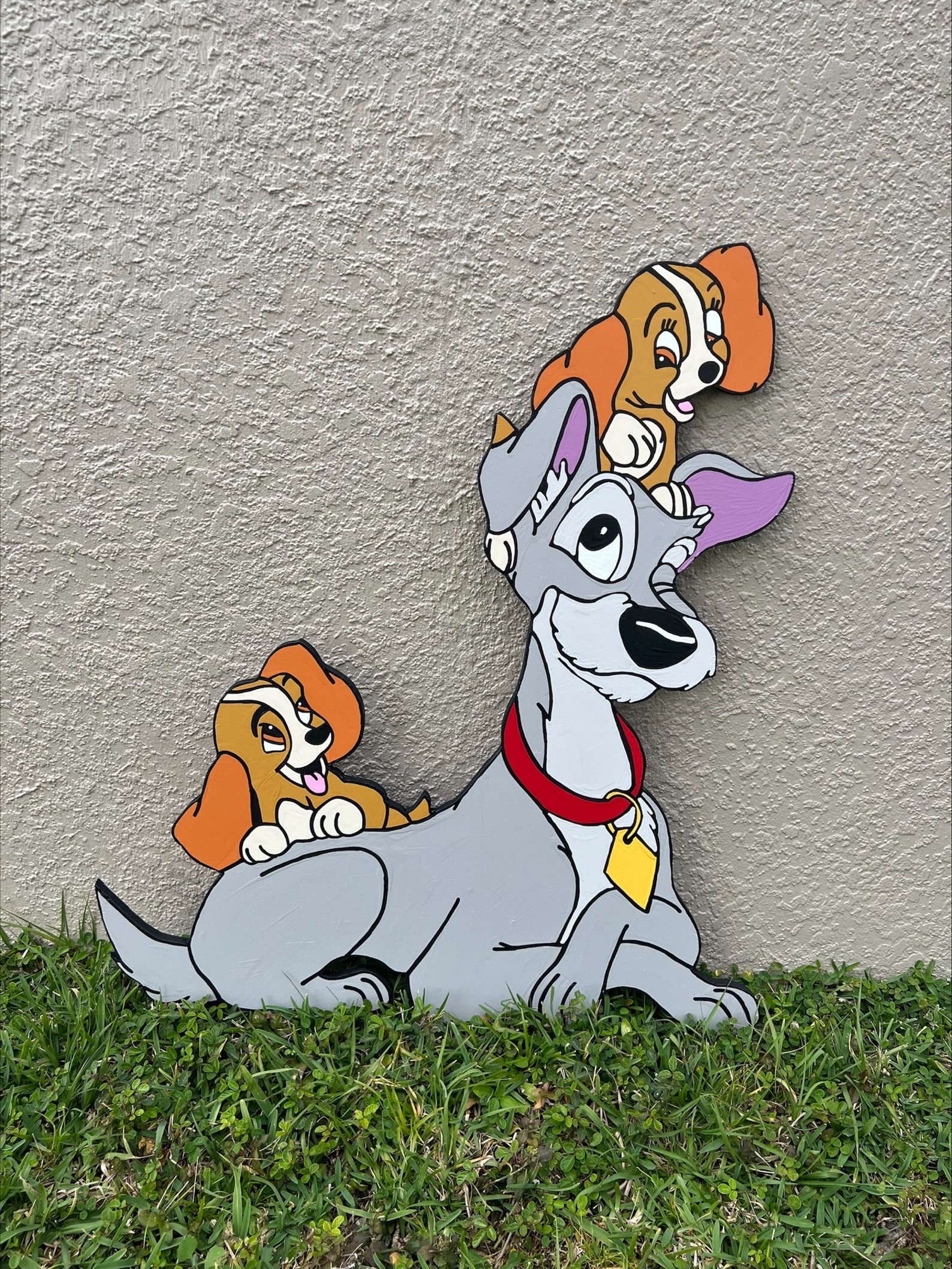 Lady and the Tramp Yard Sign/christmas Yard Art/dog Yard Art - Etsy
