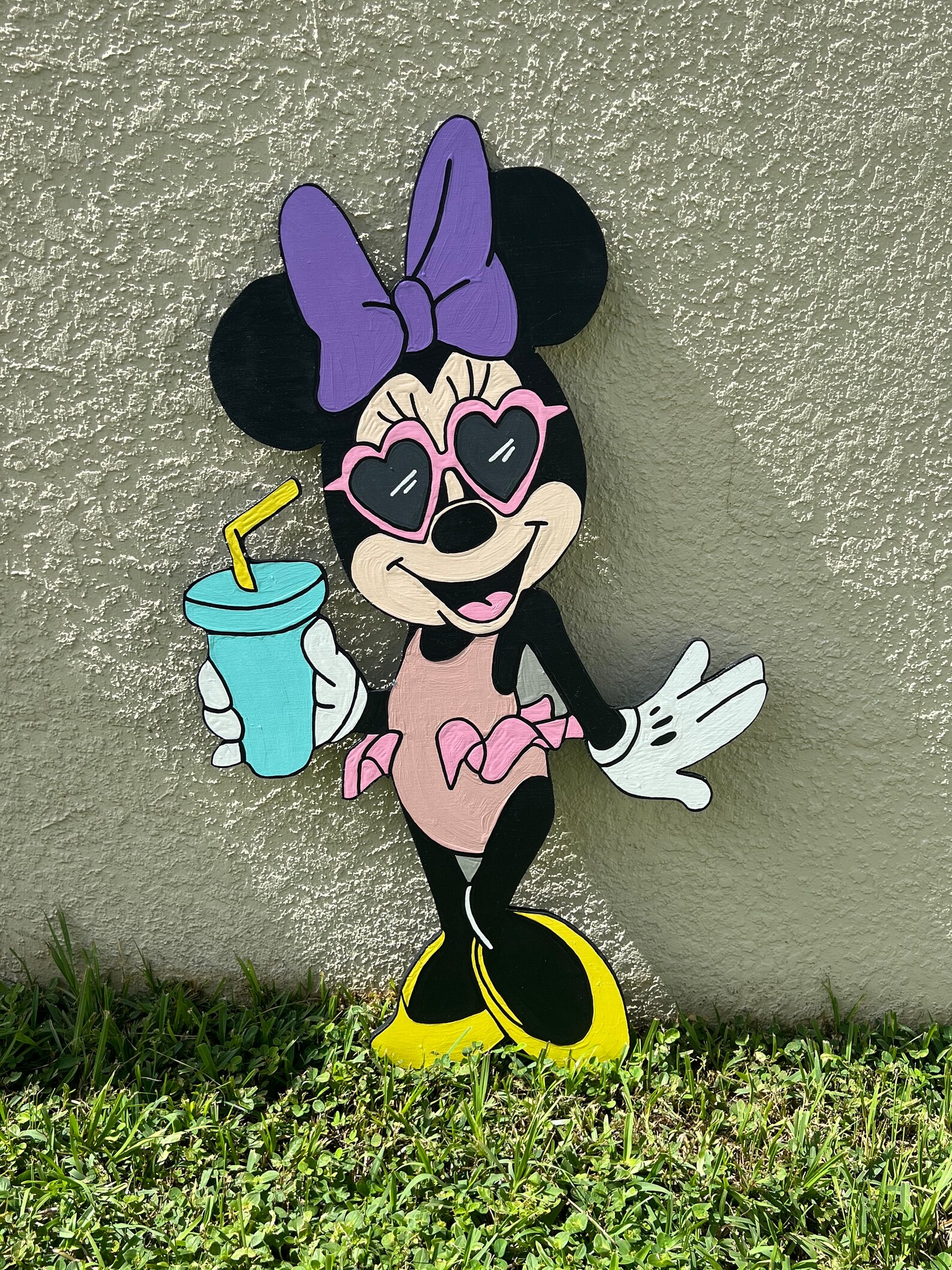 Minnie Mouse Summer Yard Sign/yard Art/wooden Art/minnie Mouse Art ...