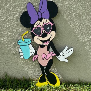 Minnie Mouse Summer Yard Sign/yard Art/wooden Art/minnie Mouse Art ...
