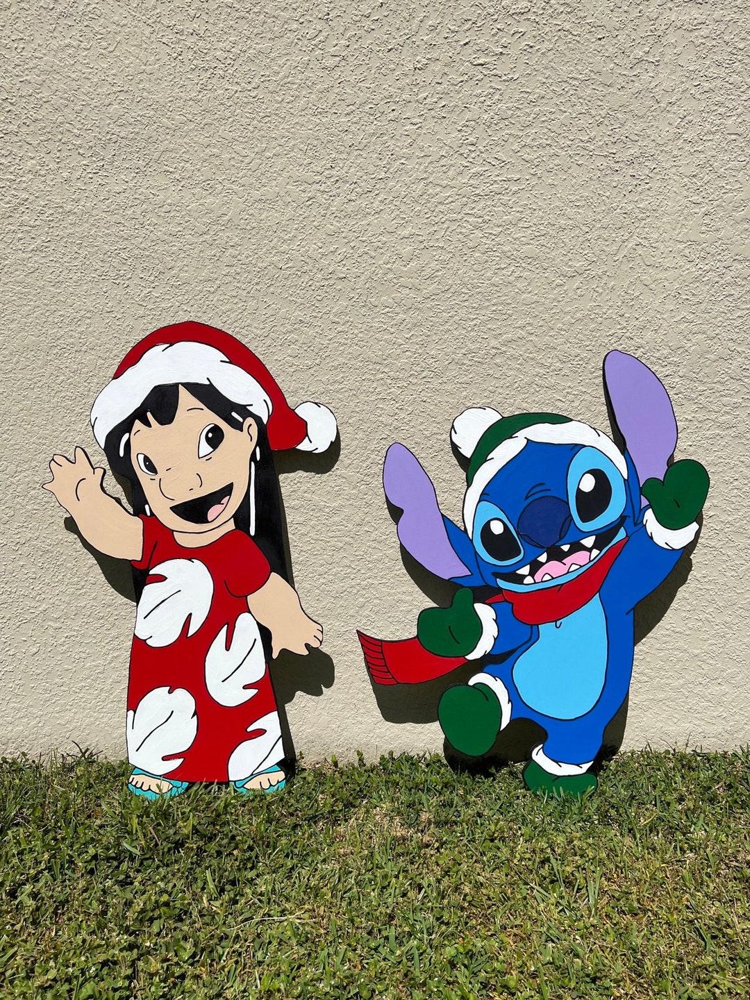 Christmas Lilo and Stitch Yard Sign/yard Art/yard Decor/christmas Yard ...