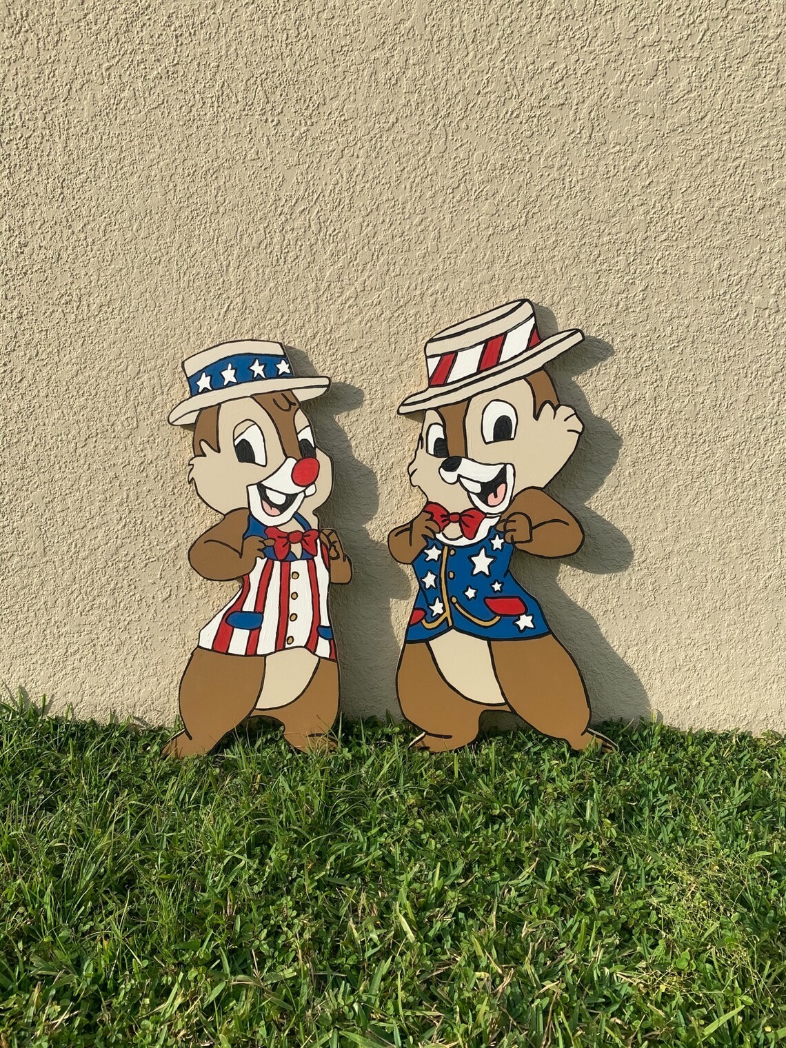 Chip and Dale Fourth of July Yard Signs/yard Art/fourth of July Yard ...