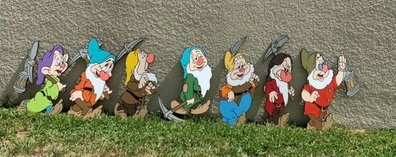 The Seven Dwarfs Yard Signs/yard Art/yard Decor/yard - Etsy