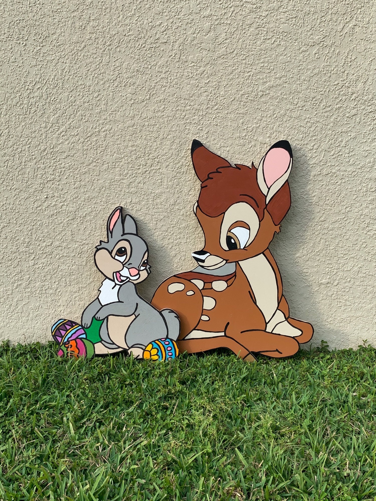 Easter/christmas Bambi and Thumper Yard Sign/easter Yard Art/bambi Yard ...