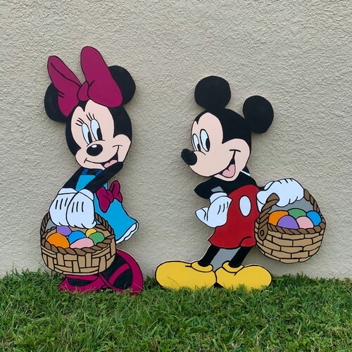 Halloween Mickey and Minnie Mouse Yard Sign/yard Art/yard - Etsy