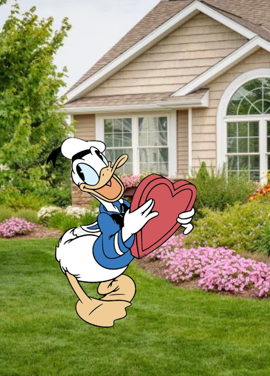 Valentine's Day Donald Duck Yard Sign/yard Art/yard Decor/valentine's ...