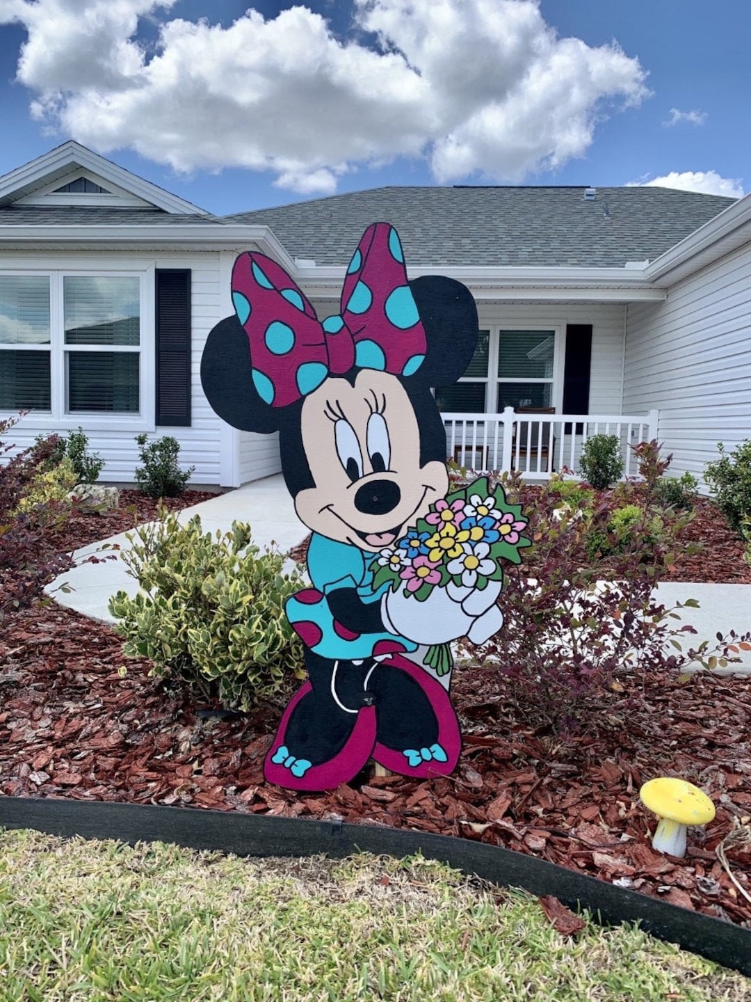 Minnie Mouse Spring Yard Sign/yard Art/wooden Art/minnie Mouse Art ...