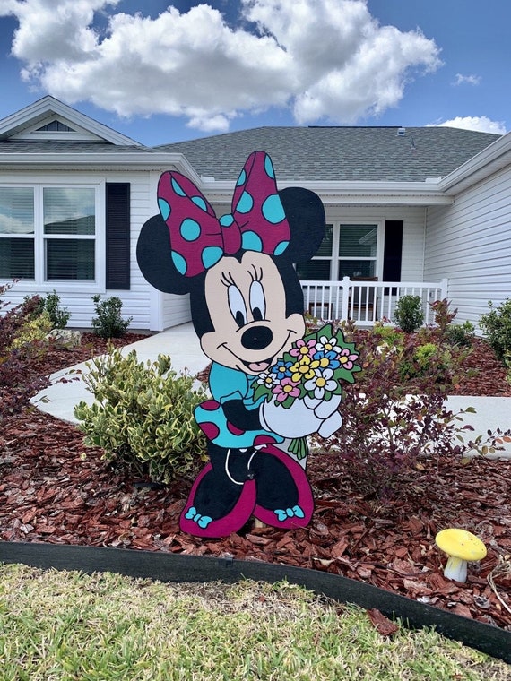 Minnie Mouse Spring Yard Sign/yard Art/wooden Art/minnie Mouse | Etsy