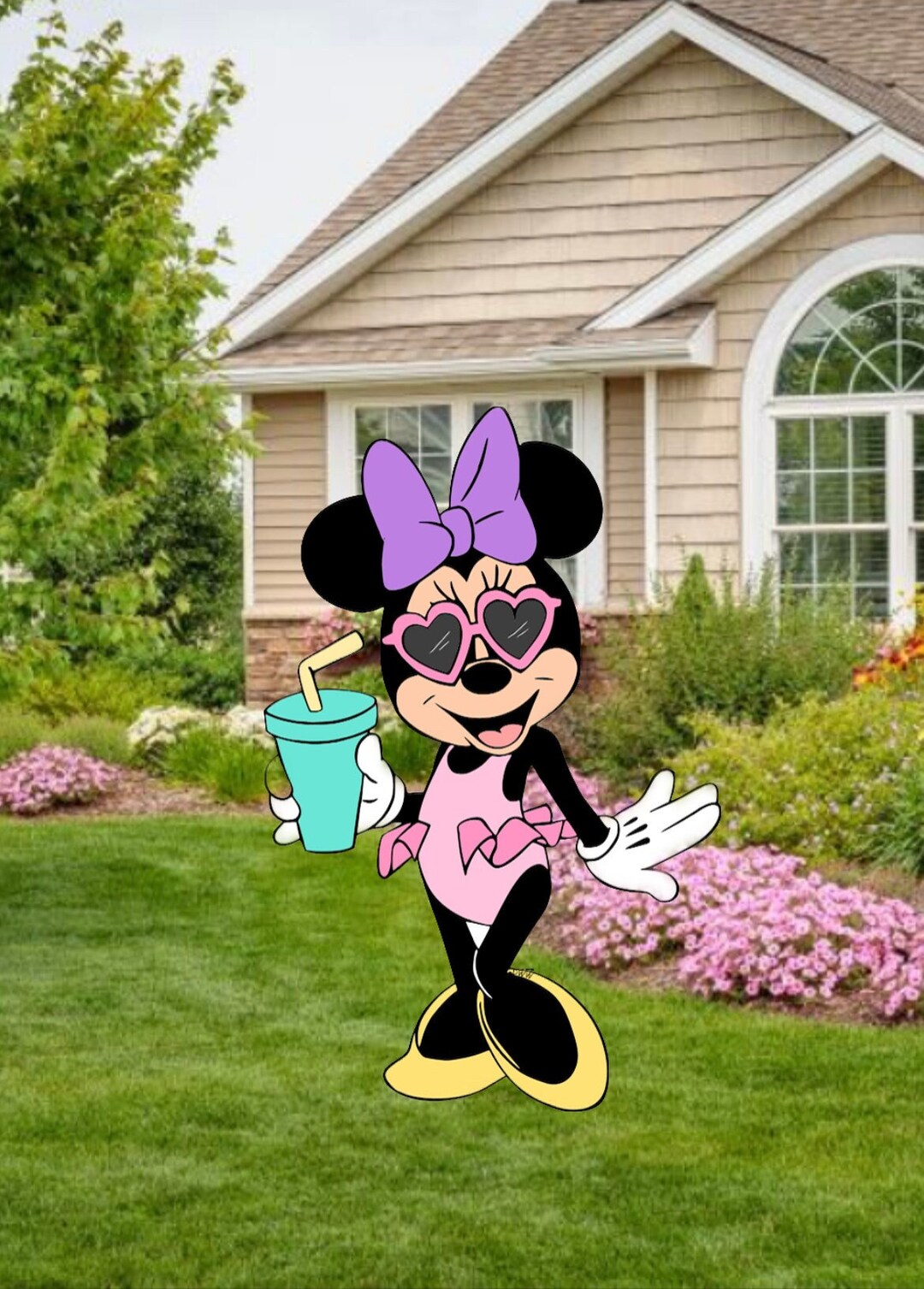 Minnie Mouse Summer Yard Sign/yard Art/wooden Art/minnie Mouse - Etsy