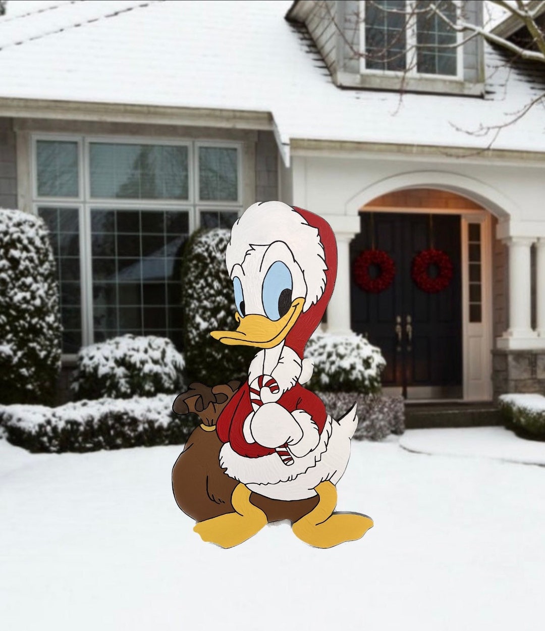 Donald Duck Santa Christmas Yard Art Set/yard Art/yard Decor/donald ...