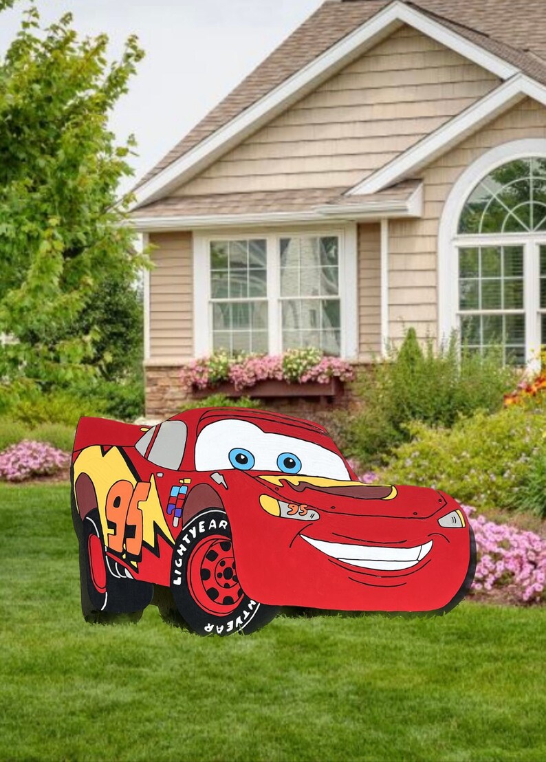 Cars Lightning Mcqueen Yard Sign/yard Sign/yard Art/yard - Etsy