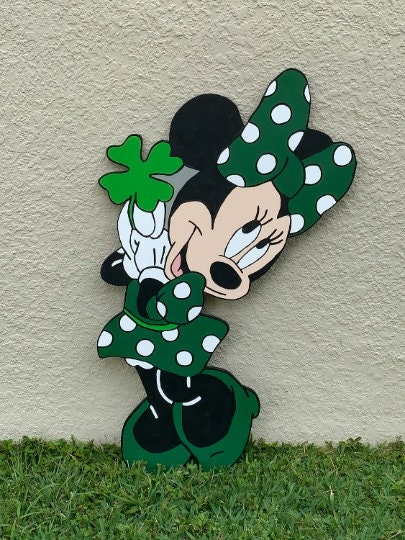 St. Patrick's Day Minnie Mouse Yard Sign/yard Art/yard Decor/st Patrick ...