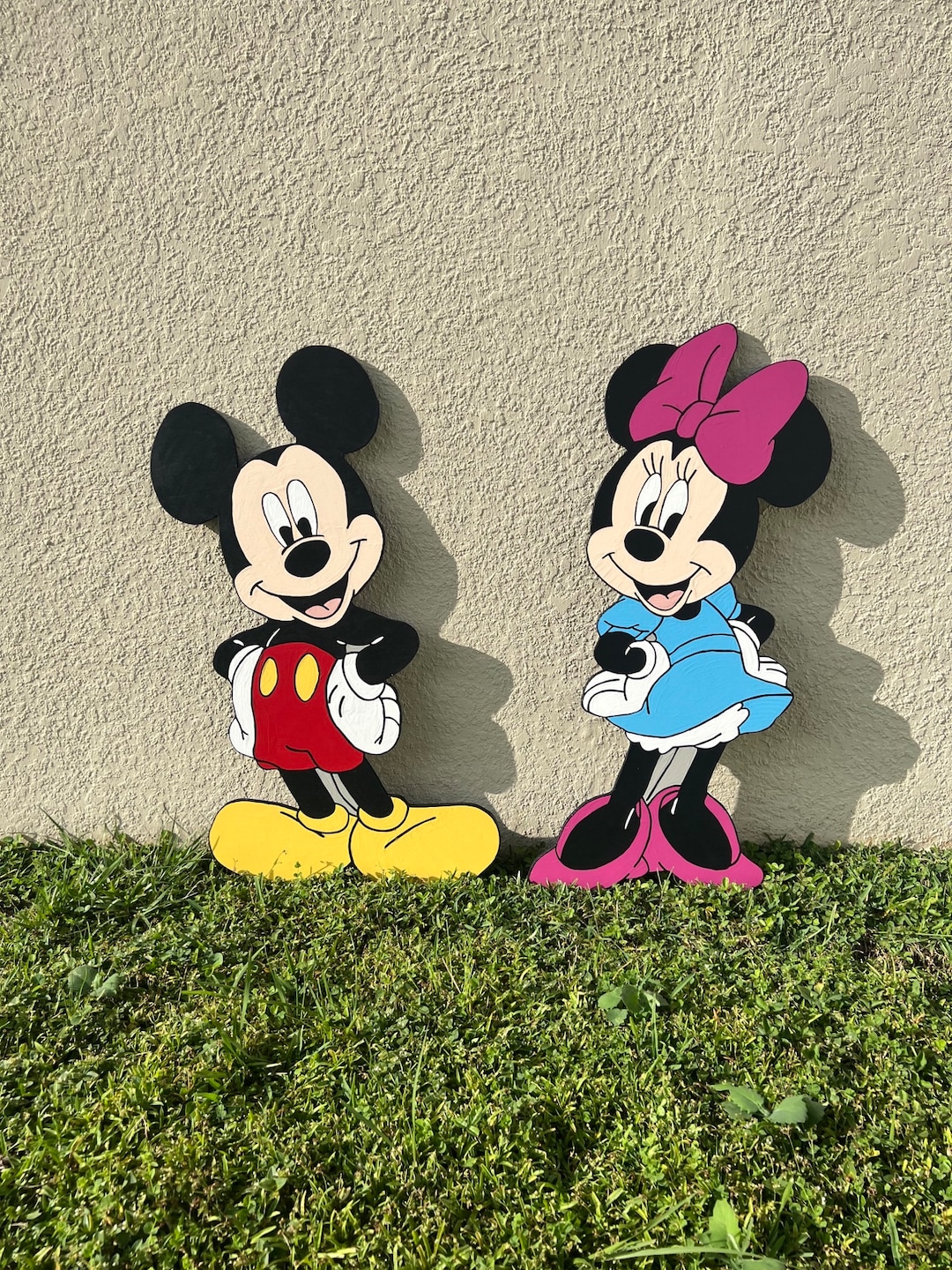 Mickey and Minnie Mouse Yard Sign/yard Art/yard Decor/wooden Yard Art ...