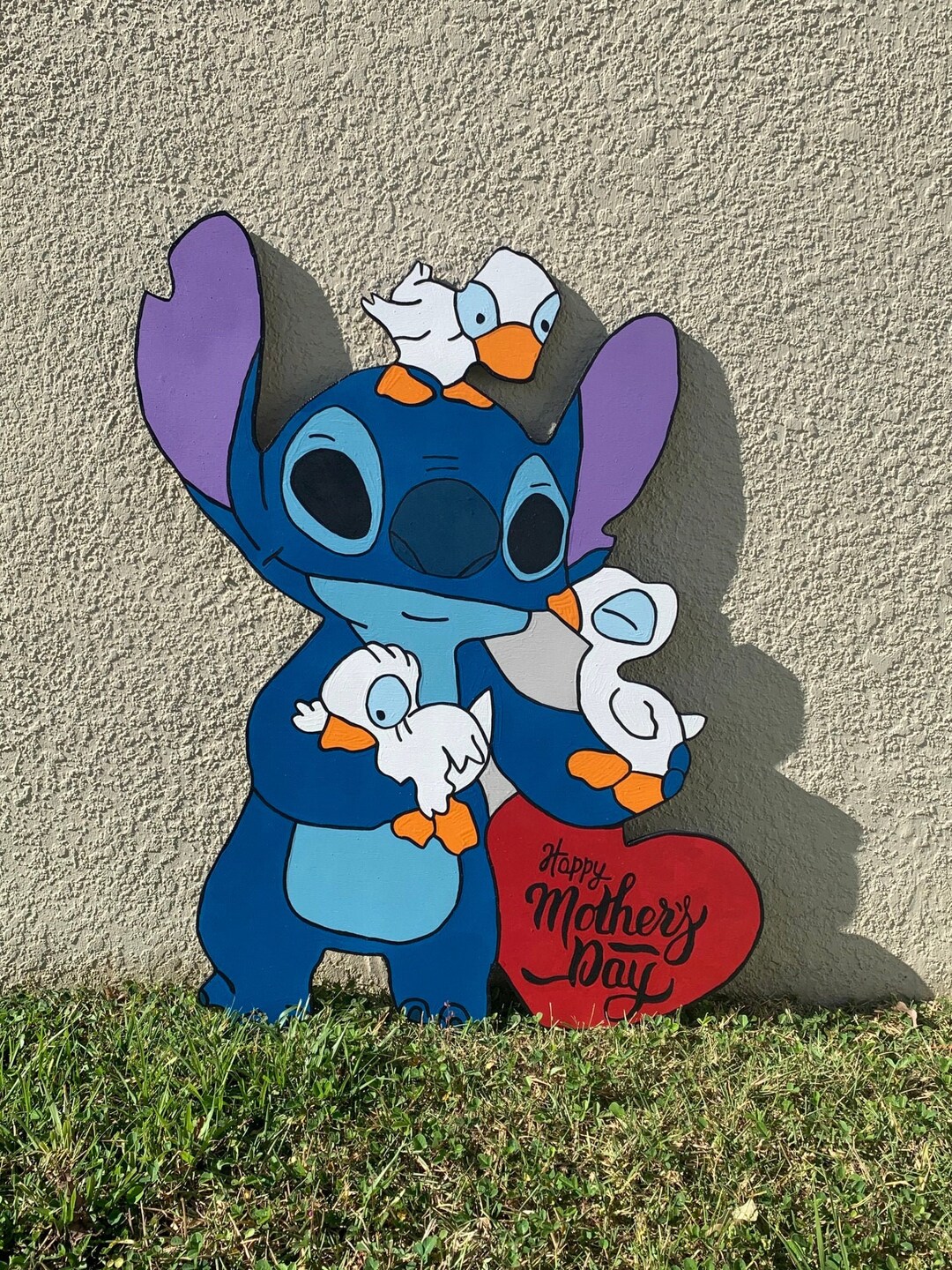 Mother's Day Stitch Yard Sign/yard Art/wooden Art/stitch Yard Art - Etsy